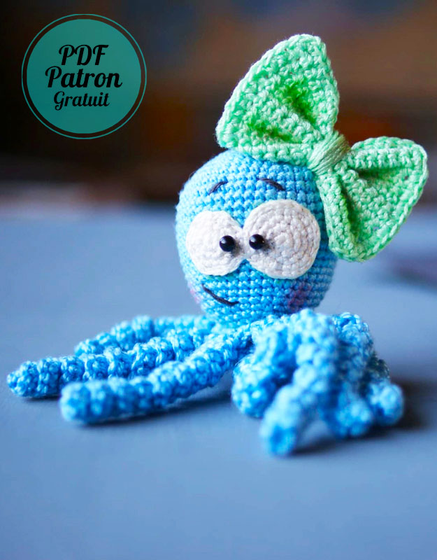 Pieuvre Bleue PDF Amigurumi Patron Gratuit
