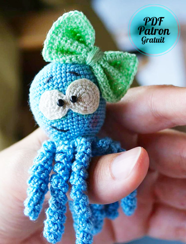Pieuvre Bleue PDF Amigurumi Patron Gratuit